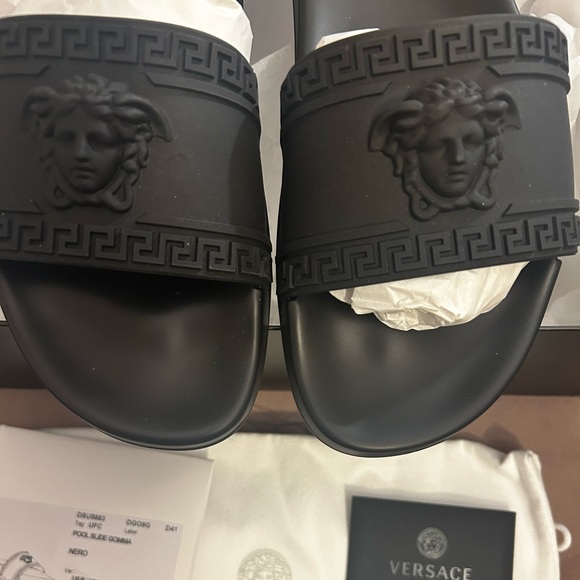 Versace | Shoes | Versace Black Medusa Slide Sandals | Poshmark